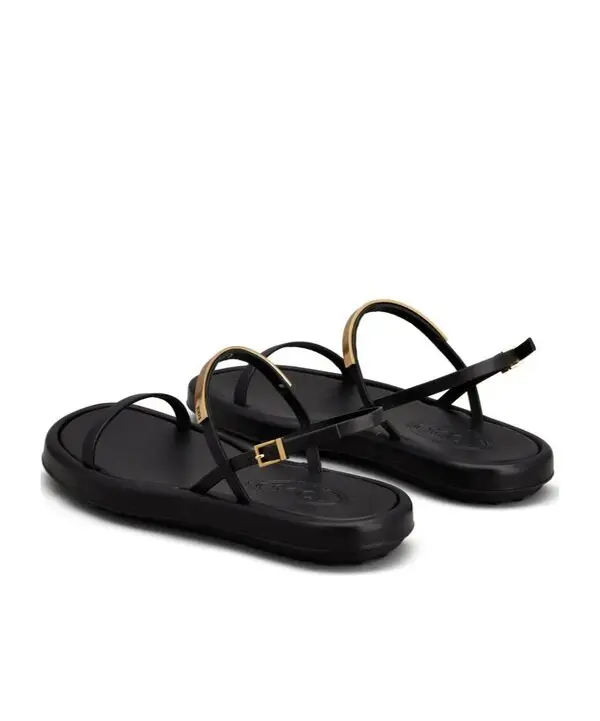 TOD'S Ankle Strap Sandals With Metal Detail - Black