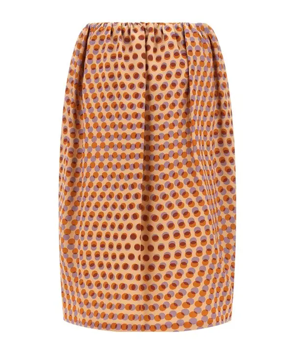 Dries Van Noten Polka Dot Draped Midi Skirt