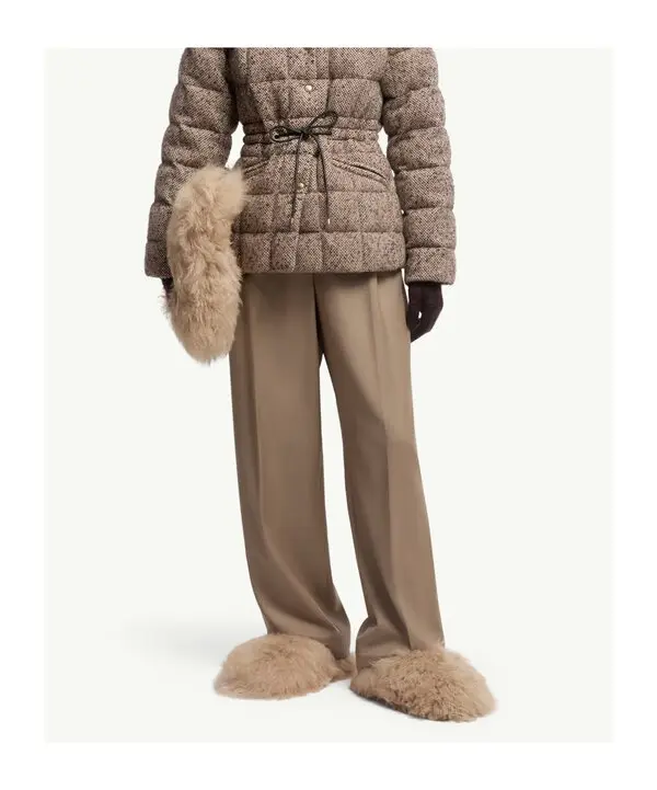 Moncler Wool Gabardine Tailored Pants - Brown