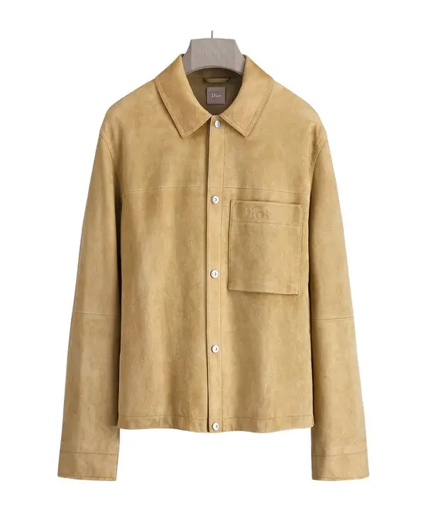 Dior Suede Jacket With Cd Signature - Nude