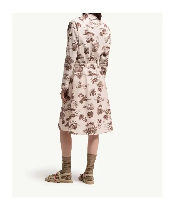 Moncler All Over Print Long Sleeve Dress