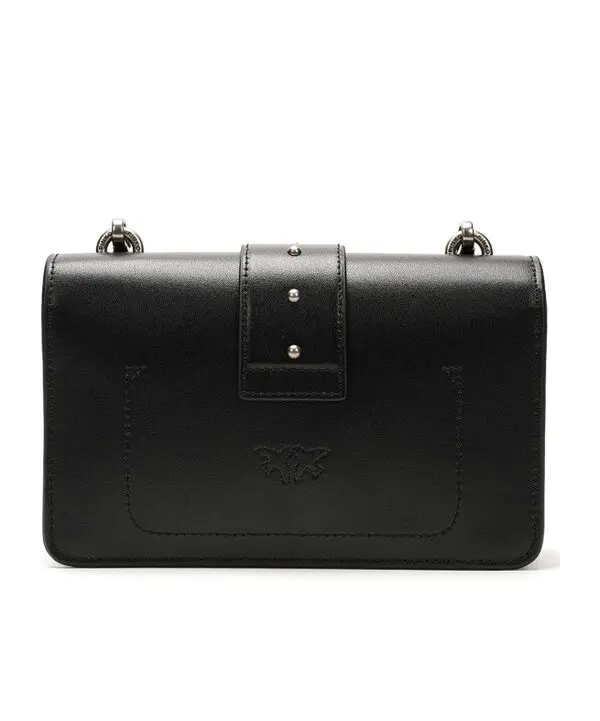 Pinko Flap Shoulder Bag With Bird Clasp - Black