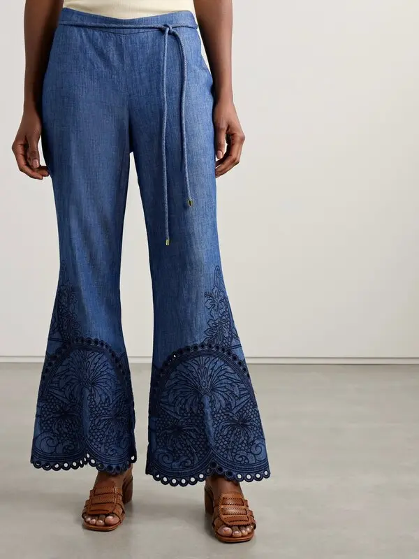 Zimmermann Embroidered Flared Jeans