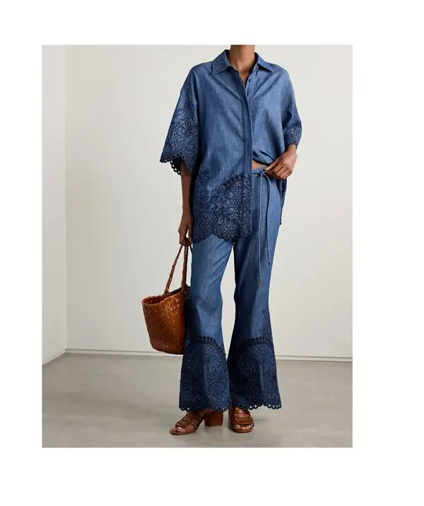 Zimmermann Embroidered Flared Jeans