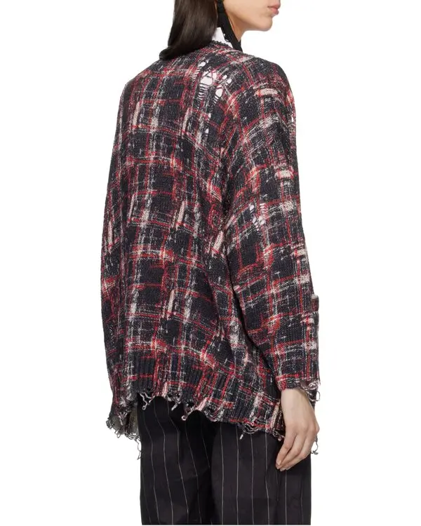 R13 Plaid Distressed Cardigan