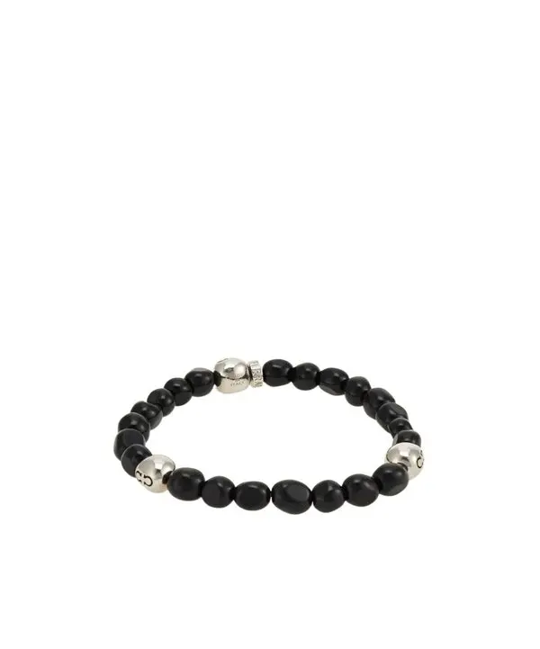 FERRAGAMO Baroque Beads Bracelet - Black/palladium