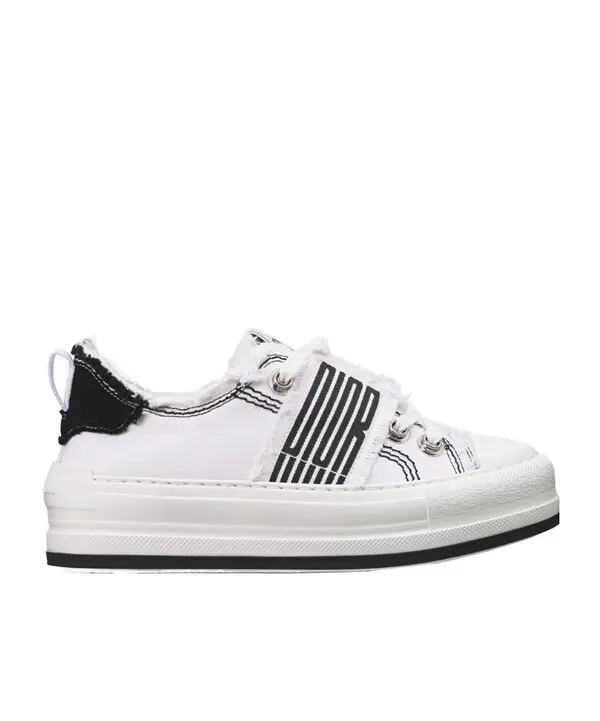 Dior Walk'n' Platform Sneaker With Diorgraphique Logo - White/black