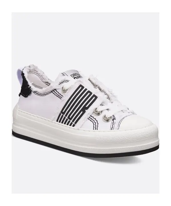 Dior Walk'n' Platform Sneaker With Diorgraphique Logo - White/black