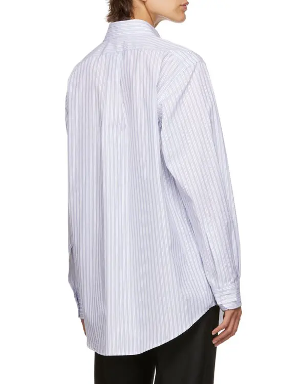 MAISON MARGIELA Pinstripe Cotton Poplin Shirt - White
