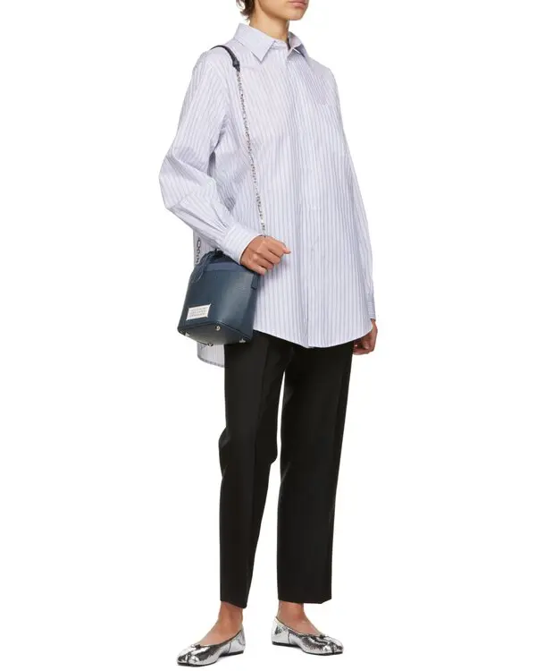MAISON MARGIELA Pinstripe Cotton Poplin Shirt - White