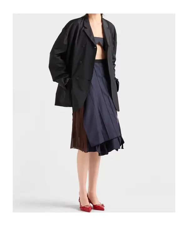 Prada Patchwork Wrap Midi Skirt - Blue