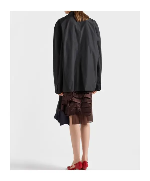 Prada Patchwork Wrap Midi Skirt - Blue