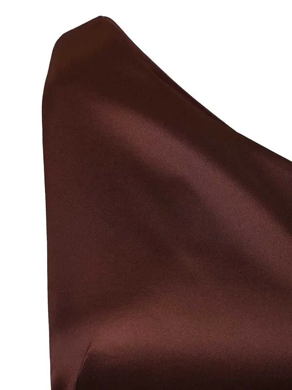 SELF-PORTRAIT Asymmetrical Satin Mini Dress