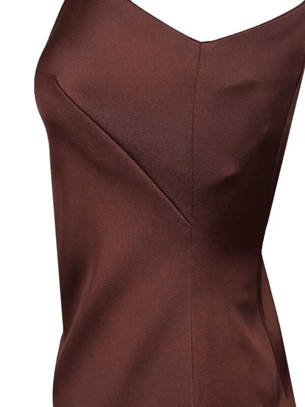 SELF-PORTRAIT Asymmetrical Satin Mini Dress