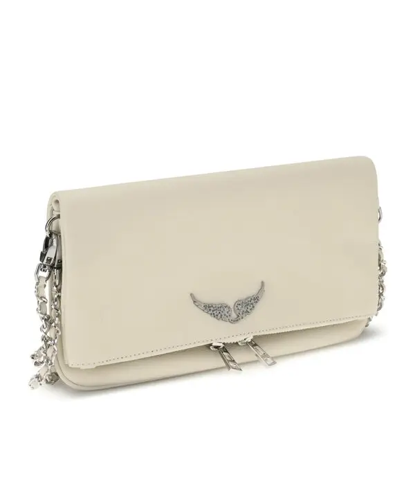 Zadig&Voltaire Rock Logo Plaque Clutch Bag - Nude