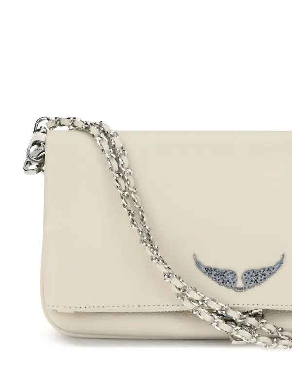 Zadig&Voltaire Rock Logo Plaque Clutch Bag - Nude