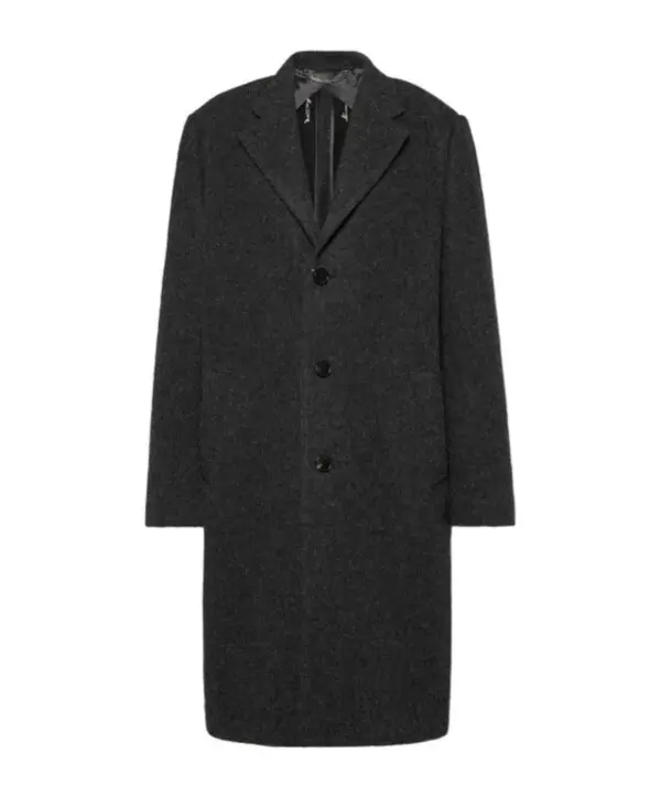 MAISON MARGIELA Single-breasted Wool Blend Coat - Anthracite
