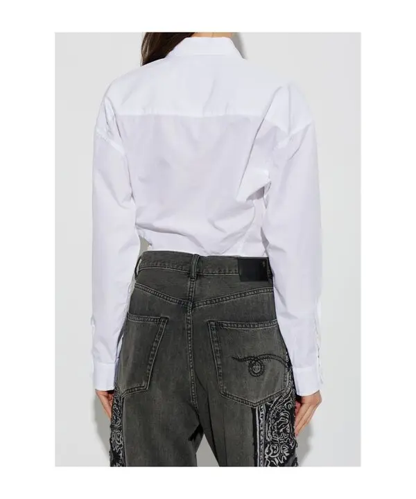 R13 Long Sleeve Collared Shirt With Chest Pocket