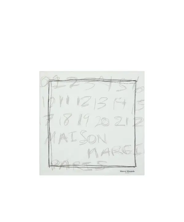 MAISON MARGIELA Scribbled Numerical Foulard - Light Blue