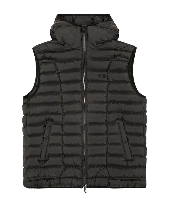 DIESEL® W-temple Puffer Gilet - Black