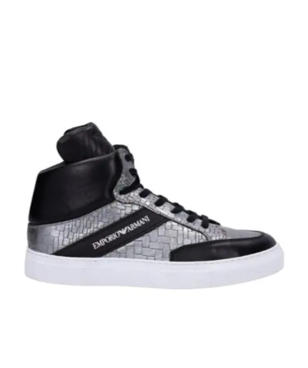 Emporio Armani High Top Sneakers With Logo Detailing