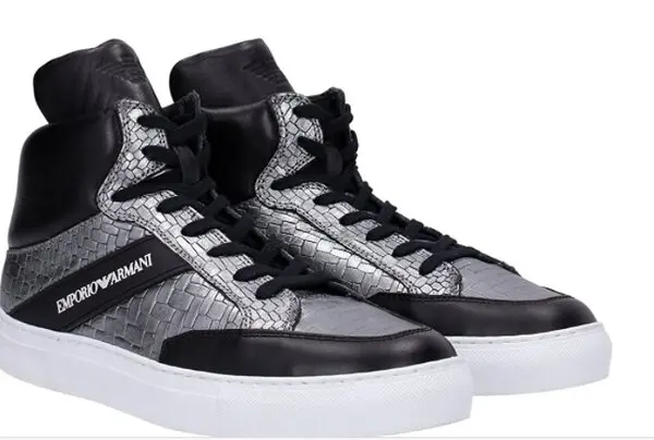 Emporio Armani High Top Sneakers With Logo Detailing