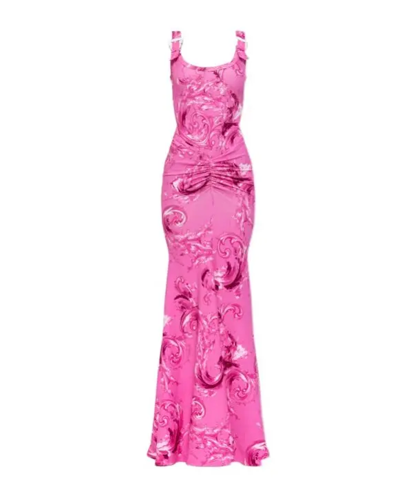 Versace Barocco Buckle Maxi Dress