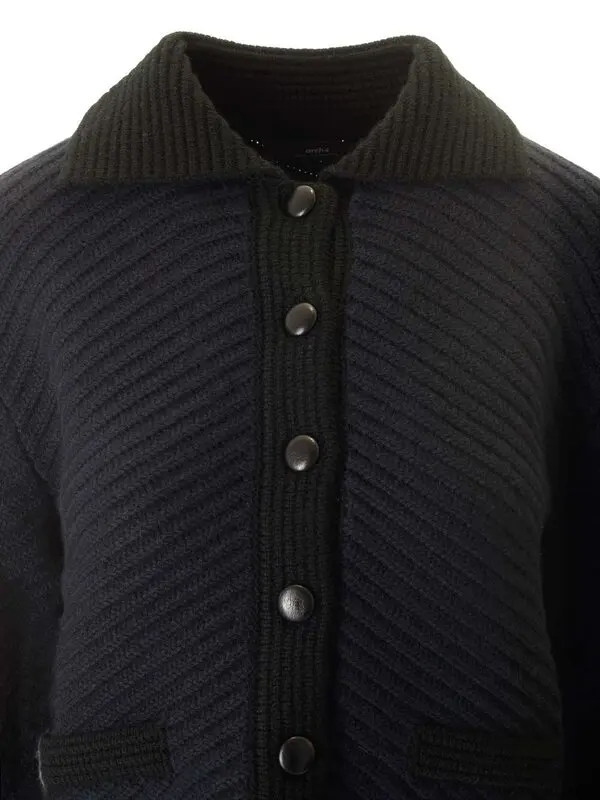 Arch4 Ribbed Cardigan With Front Buttons
