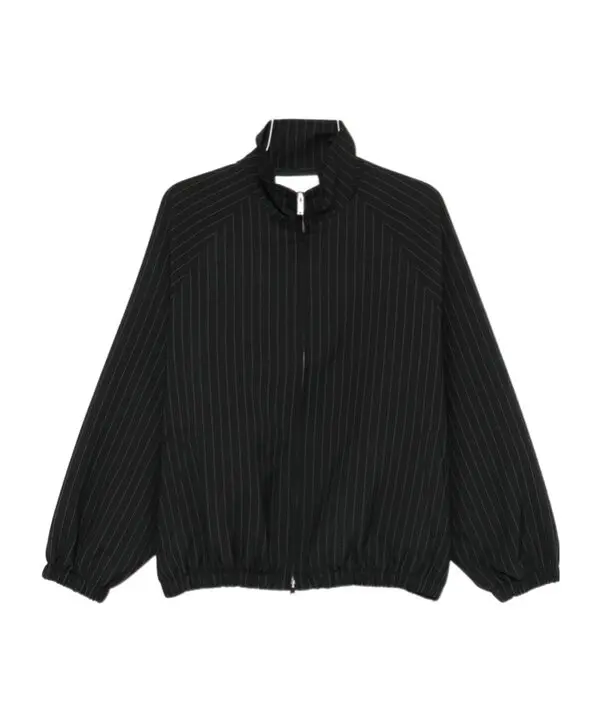 THE FRANKIE SHOP Long-sleeved Zip-up Jacket With Elastic Cuffs And Hem - Black