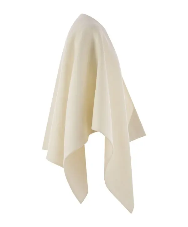 Max Mara Serra Asymmetrical Logo Patch Cape - No