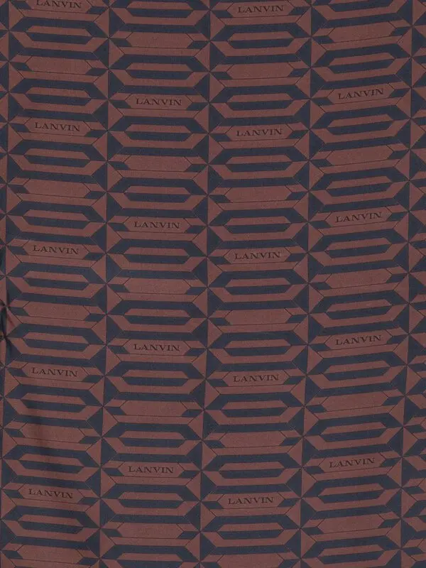 LANVIN Geometric-pattern Silk Scarf - Red