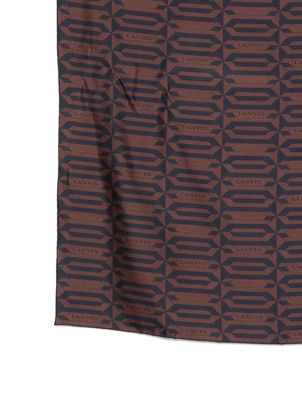 LANVIN Geometric-pattern Silk Scarf - Red