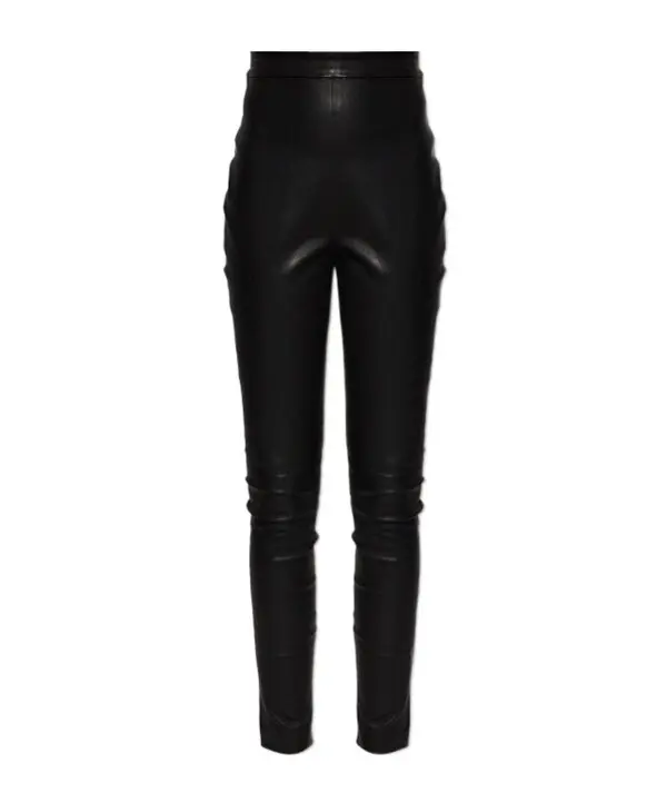 Balmain High-waisted Skinny Trousers With Gold Back Zipper