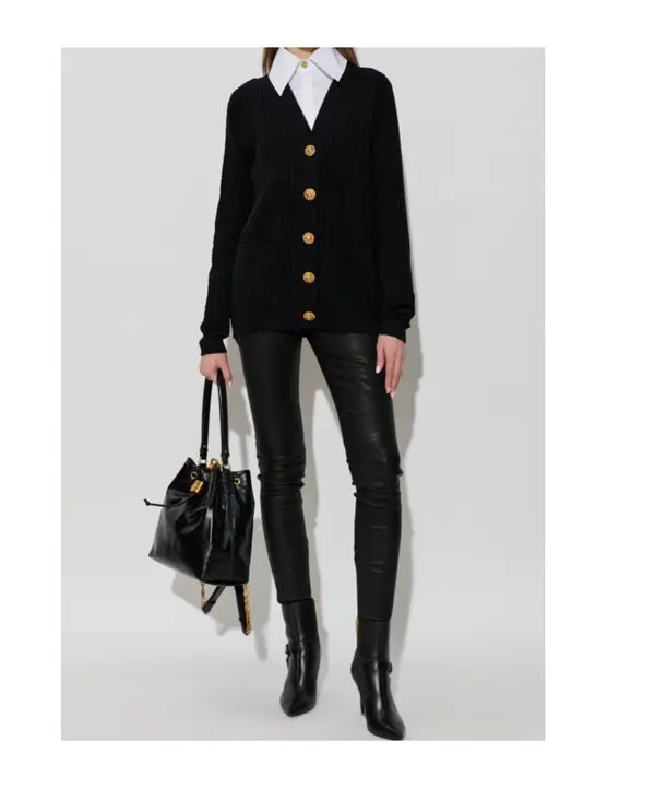 Balmain High-waisted Skinny Trousers With Gold Back Zipper