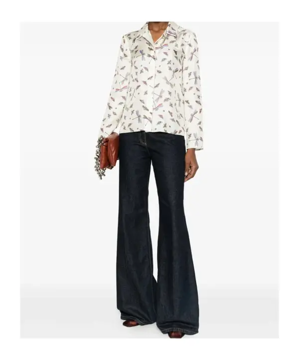 Gucci Printed Silk Long Sleeve Shirt