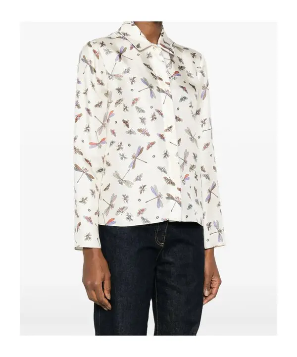 Gucci Printed Silk Long Sleeve Shirt