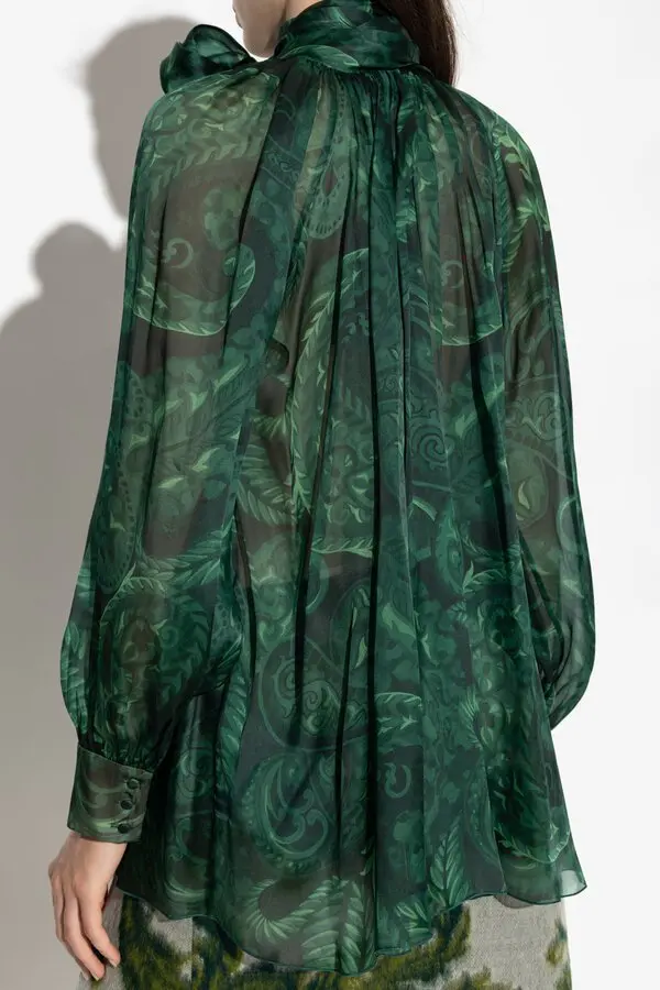 Etro All-over Patterned Bow Detailed Blouse