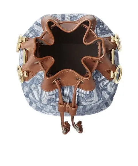 Fendi Mon Tresor Ff Jacquard Mini Bucket Bag - Blue