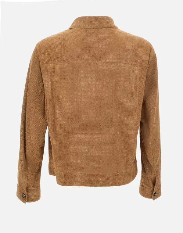Hugo Boss Perforated Suede Button-up Jacket