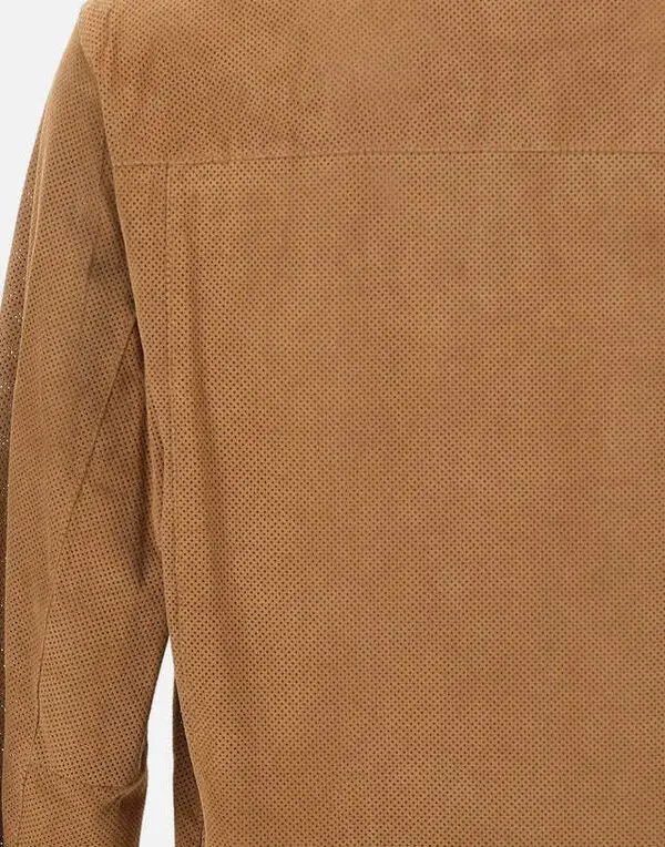 Hugo Boss Perforated Suede Button-up Jacket