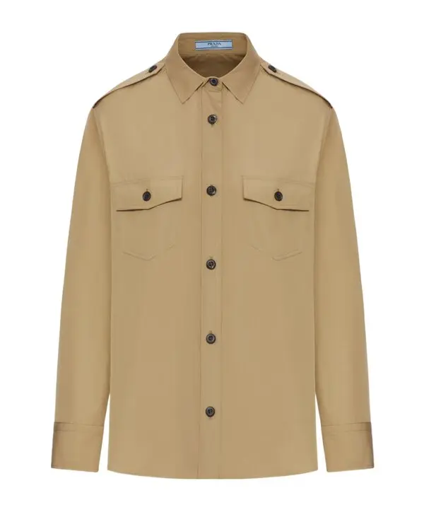 Prada Long-sleeved Button-up Shirt - Nude