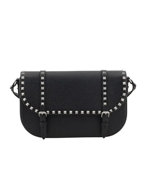 Valentino Garavani Rockstud Foldover Top Shoulder Bag - Black