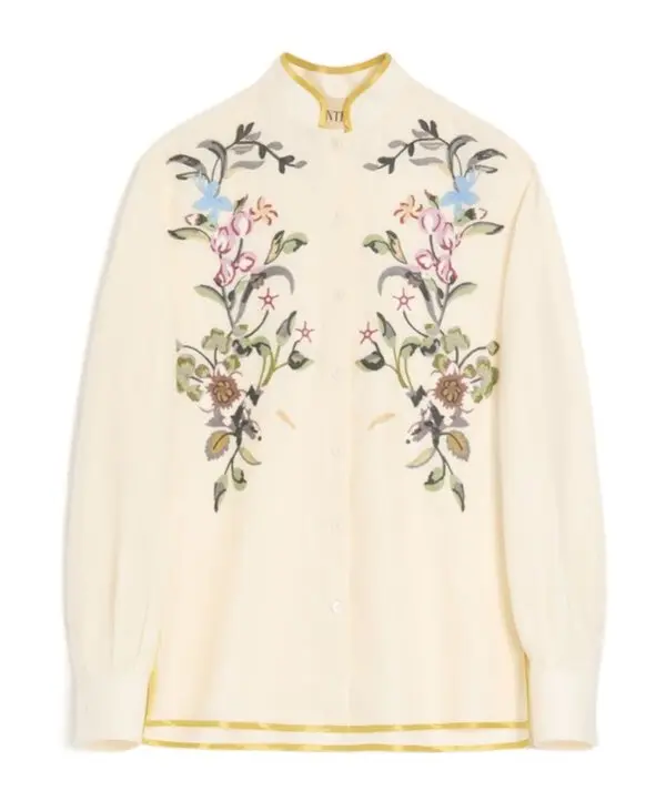 Valentino Garavani Embroidered Band Collar Shirt
