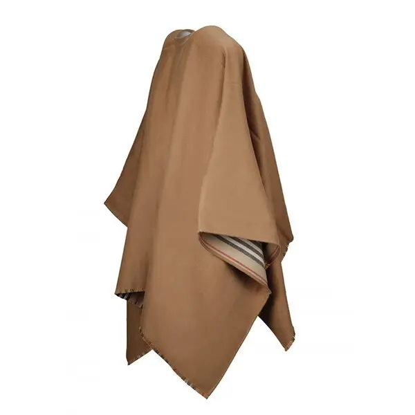 Burberry Icon Stripe Detail Wool Cape