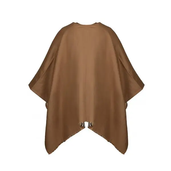 Burberry Icon Stripe Detail Wool Cape - No
