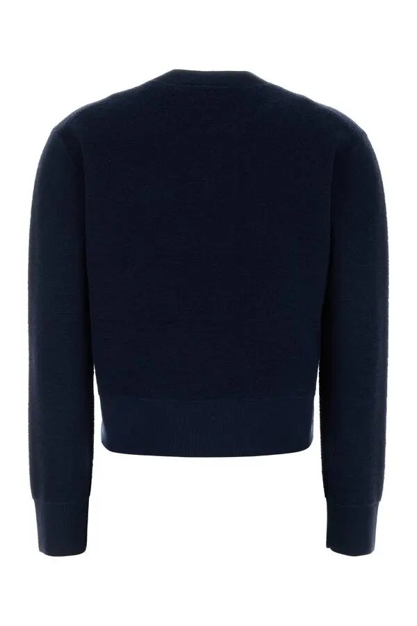 Tory Burch Logo Crew Knitted Sweater - Navy Blue