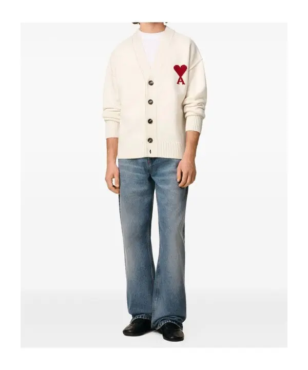 AMI Paris De Coeur V-neck Cardigan