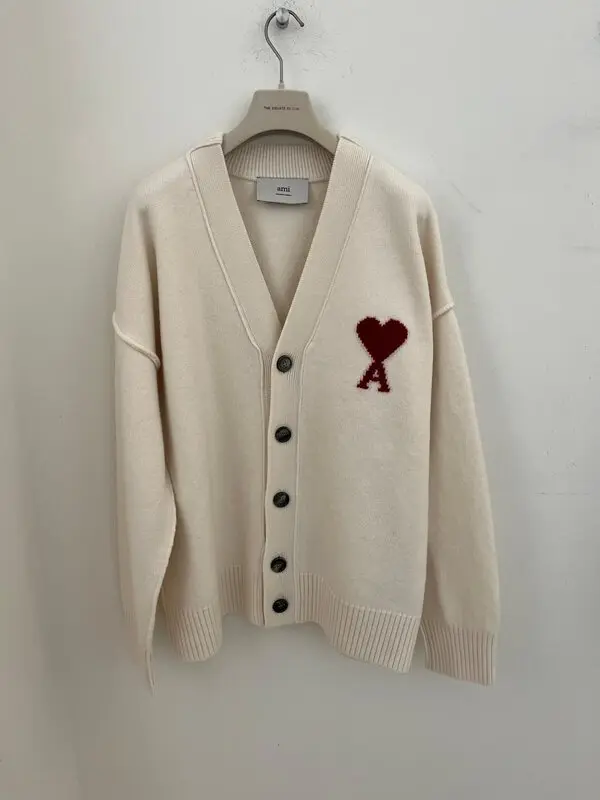 AMI Paris De Coeur V-neck Cardigan