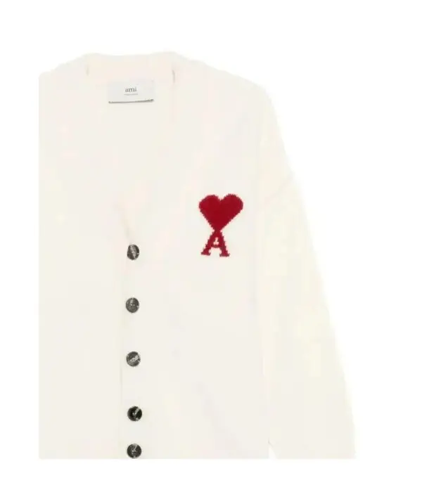 AMI Paris De Coeur V-neck Cardigan
