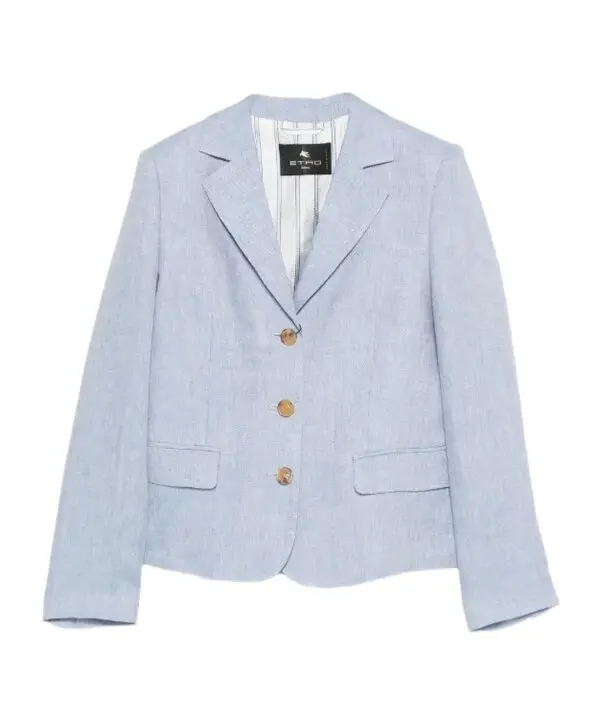 Etro V-neck Linen Blazer